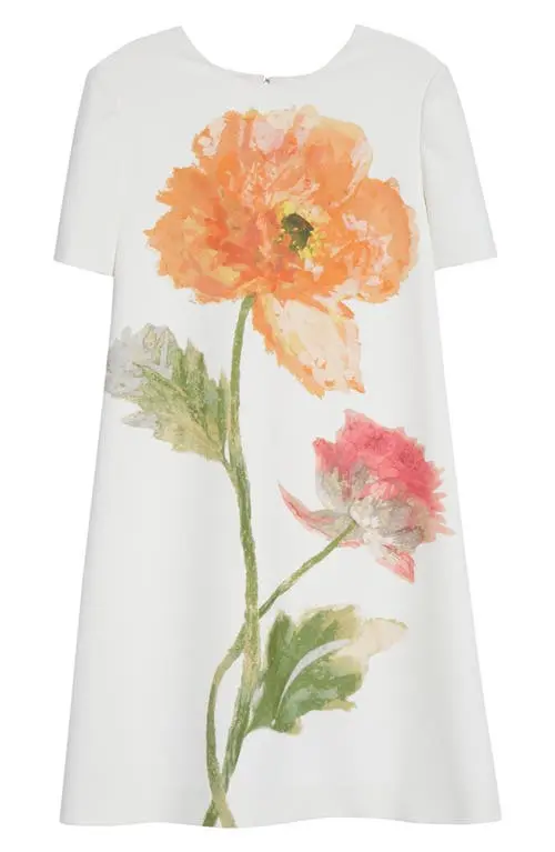 Carolina Herrera Poppy Print Stretch Crepe A-line Mini Dress