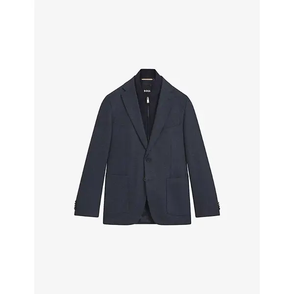 BOSS Slim-fit Wool-blend Jacket With Removable Lining