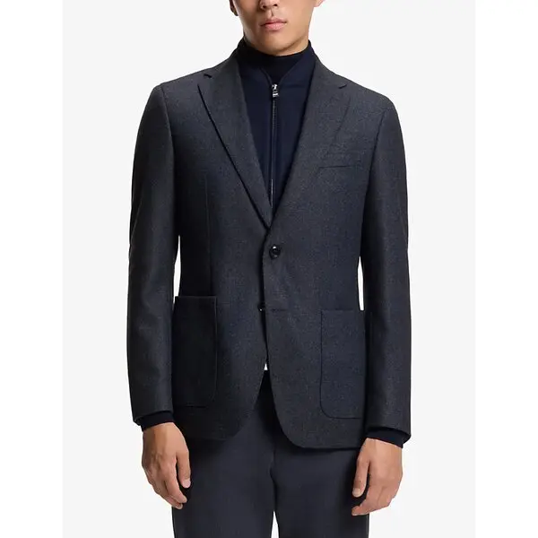 BOSS Slim-fit Wool-blend Jacket With Removable Lining