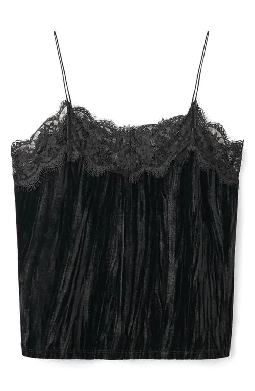 Mango Velvet & Lace Camisole
