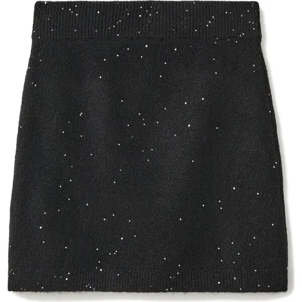 Mango Sequin Knit Skirt - Black