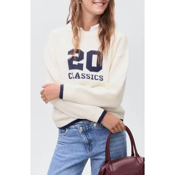 Mango Classics Intarsia Knit Sweater