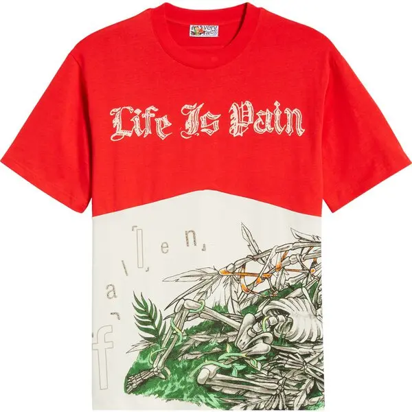 VERYRARE Life Is Pain Cotton T-shirt - Red