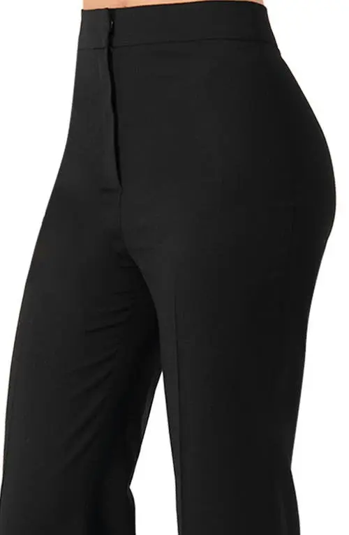 IVONNE Classic Tailored Straight-leg Wool Pants - Black