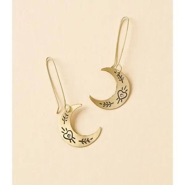 MATR BOOMIE Ruchi Crescent Moon Dangle Earrings - Gold
