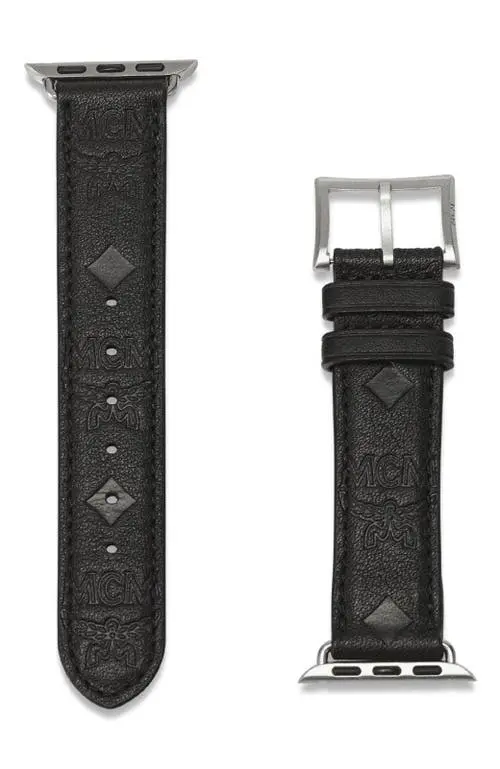 Mcm Apple Watch Band In Embossed Leather