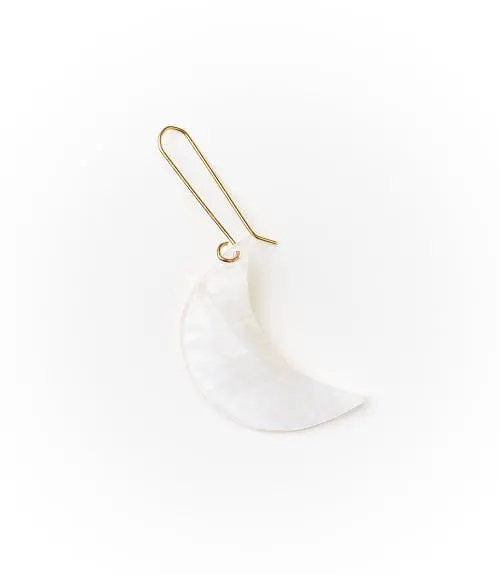 MATR BOOMIE Rajani Crescent Moon Drop Earrings - Ivory