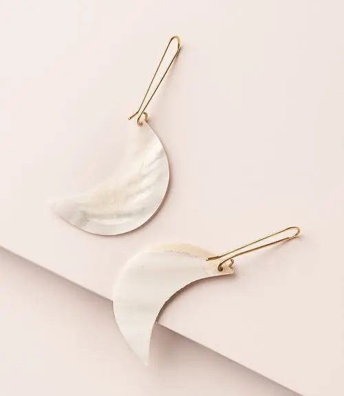 MATR BOOMIE Rajani Crescent Moon Drop Earrings - Ivory