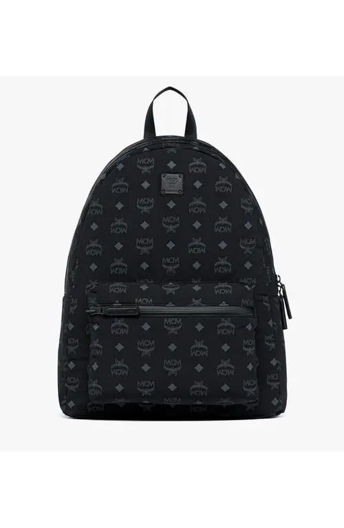 Mcm Stark Packable Backpack In Monogram Nylon - Black