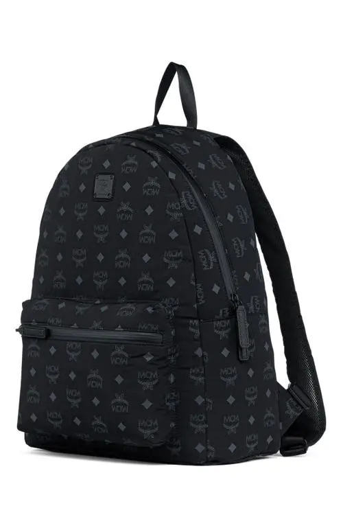 Mcm Stark Packable Backpack In Monogram Nylon - Black