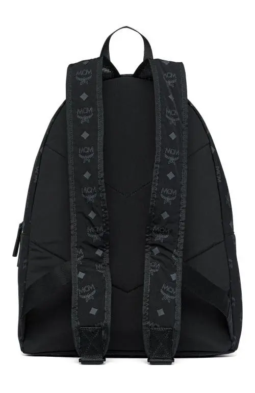 Mcm Stark Packable Backpack In Monogram Nylon - Black