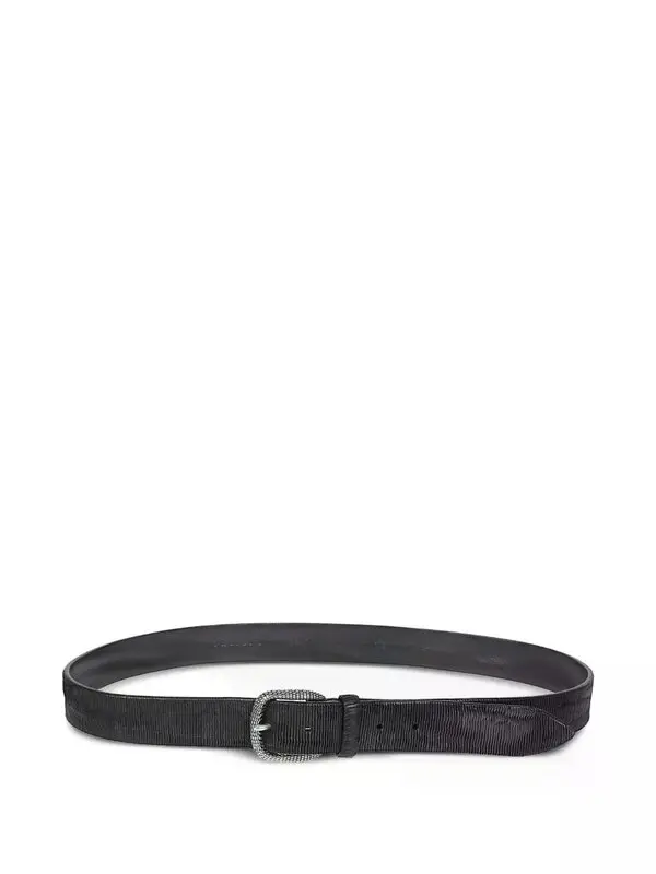 ORTIGNI Textured-buckle Belt - Black