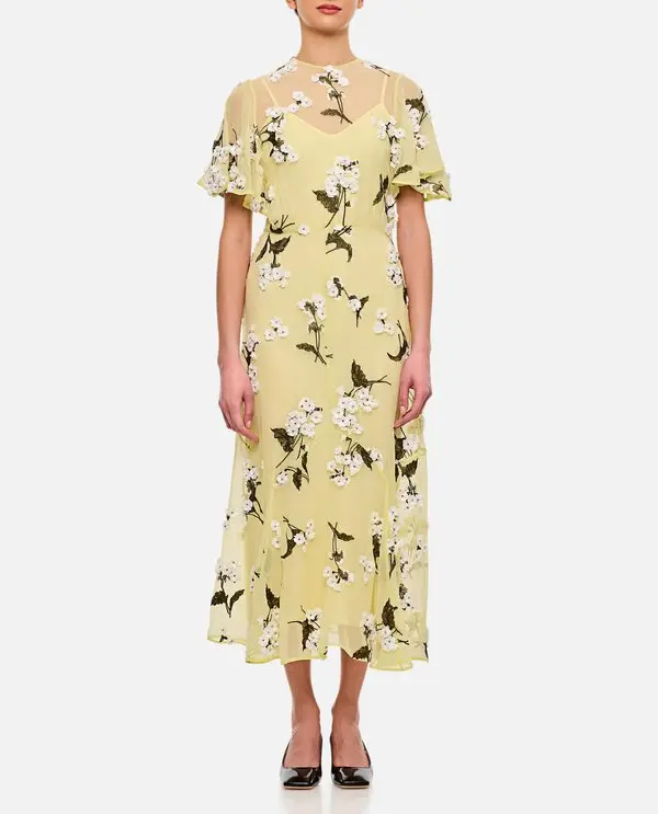 Erdem Midi Dress With Floral Embroidery