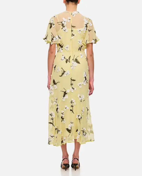Erdem Midi Dress With Floral Embroidery