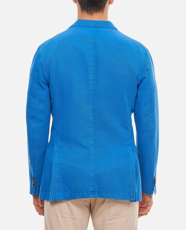 Boglioli Single-breasted Cotton Canvas Jacket - Sky Blue