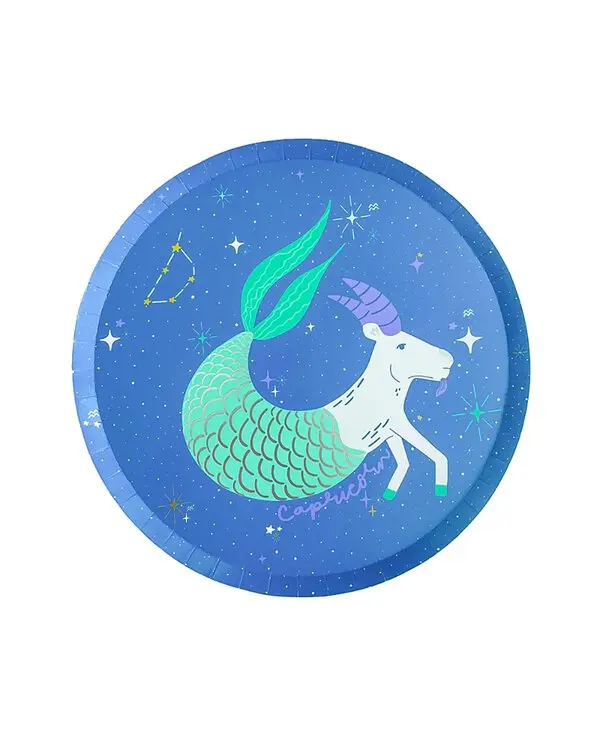 JOLLITY & CO Zodiac Themed Paper Party Dinner Plates, Set Of 8 - Capricorn
