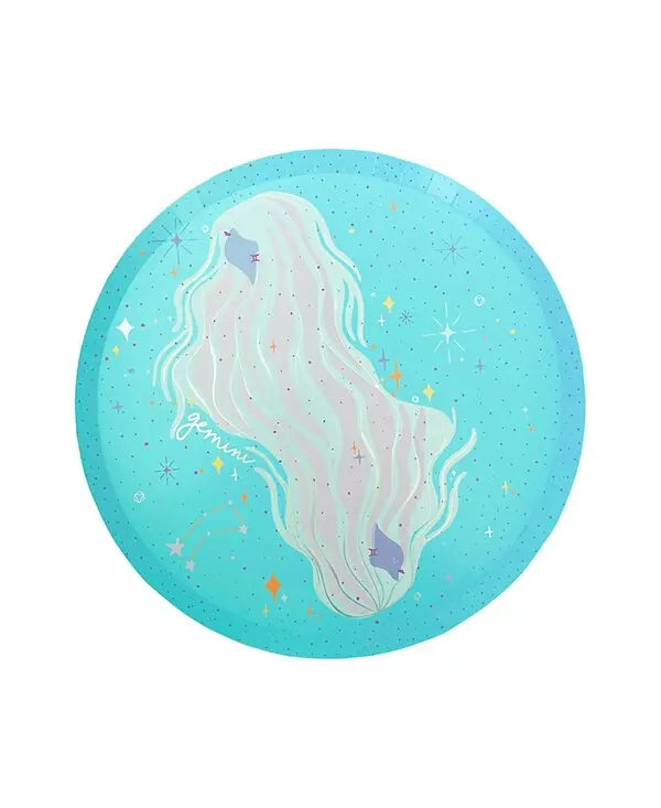 JOLLITY & CO Zodiac Themed Paper Party Dinner Plates, Set Of 8 - Gemini