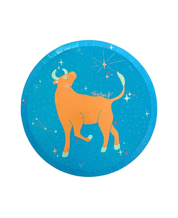 JOLLITY & CO Zodiac Themed Paper Party Dinner Plates, Set Of 8 - Taurus