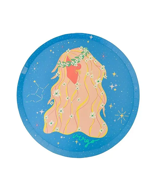 JOLLITY & CO Zodiac Themed Paper Party Dinner Plates, Set Of 8 - Virgo