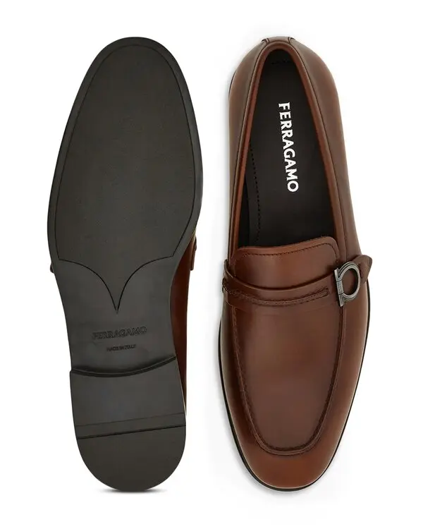 FERRAGAMO Terrence Leather Loafers - Naturale