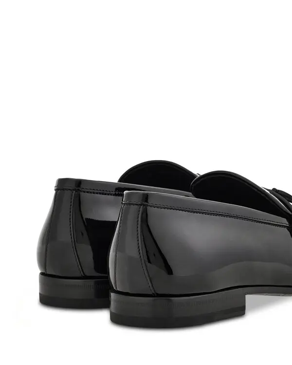 FERRAGAMO Patent Leather Loafers With Gancini Buckle