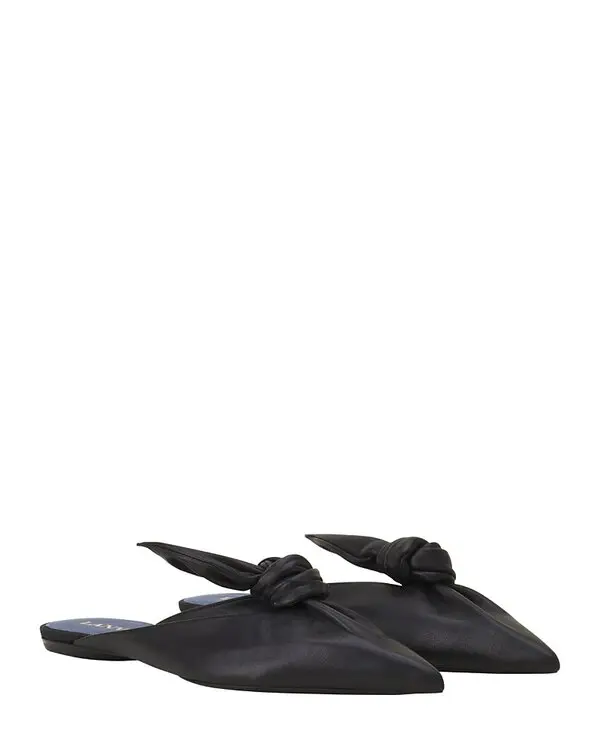 LANVIN Midnight Step Leather Bow Mule - Black