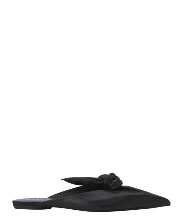 LANVIN Midnight Step Leather Bow Mule - Black