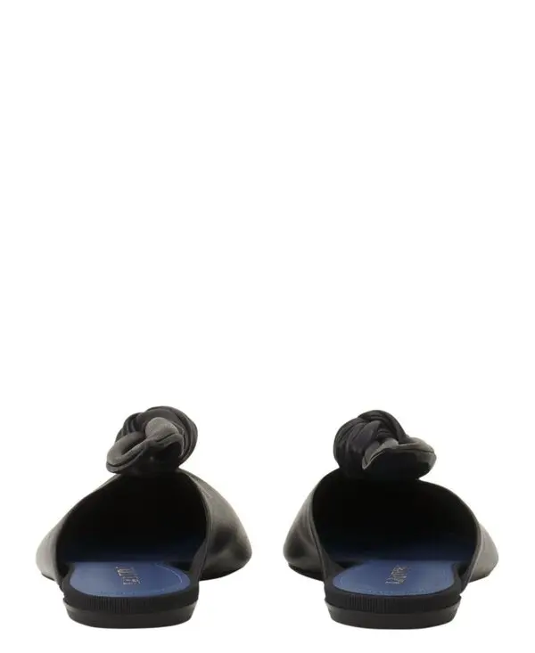 LANVIN Midnight Step Leather Bow Mule - Black