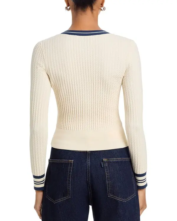 3.1 Phillip Lim Textured Rib Wide V-neck Cardigan