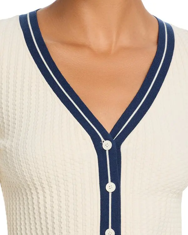 3.1 Phillip Lim Textured Rib Wide V-neck Cardigan