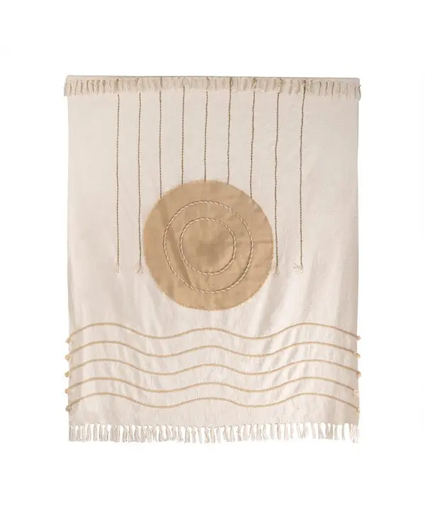 GAURI KOHLI Zoya Throw Blanket, 60 L X 50 W - Shades Of Beige And Brown