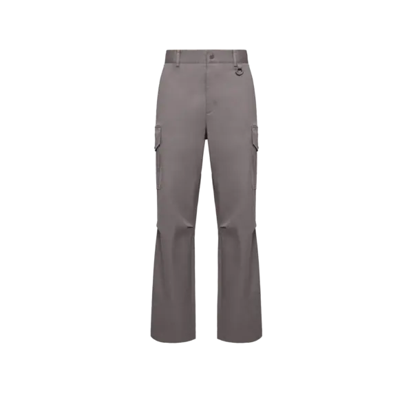 Moncler Cargo Cotton Blend Gabardine Pants - Grey
