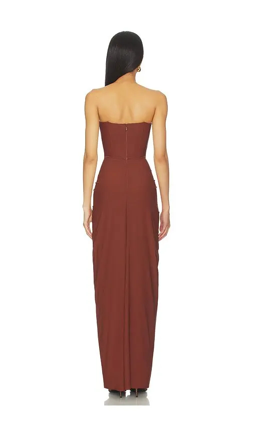 DEME BY GABRIELLA Strapless Draped Maxi Dress