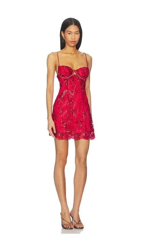 For Love & Lemons Opal Mini Dress - Red | Editorialist