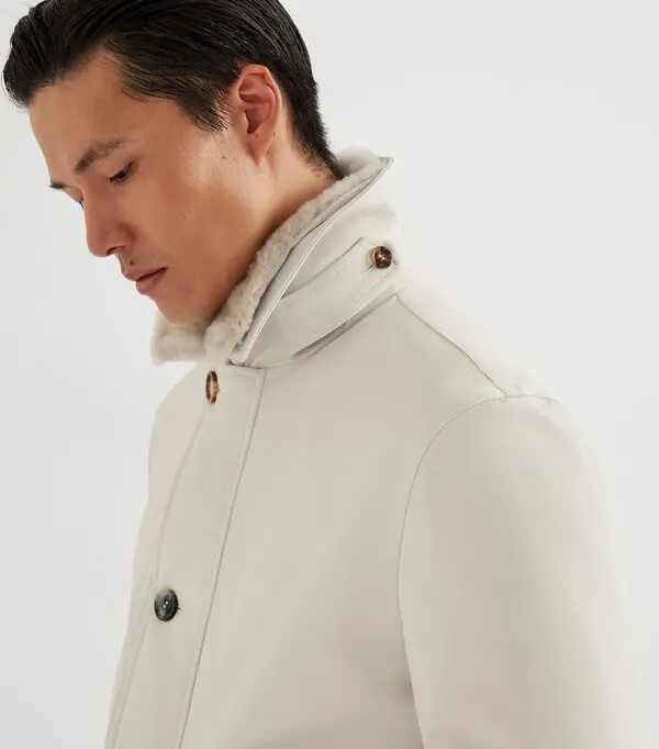 Brunello Cucinelli Padded Shearling-collar Bomber Jacket