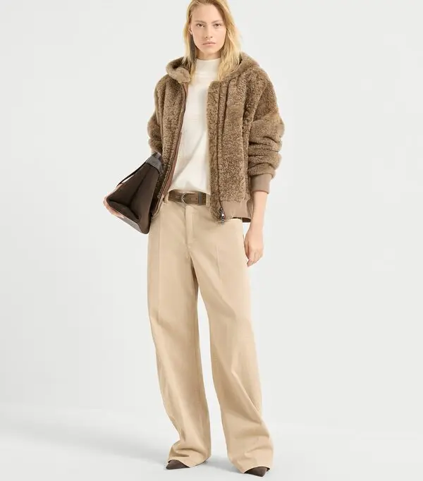 Brunello Cucinelli Shearling Zip-up Hoodie