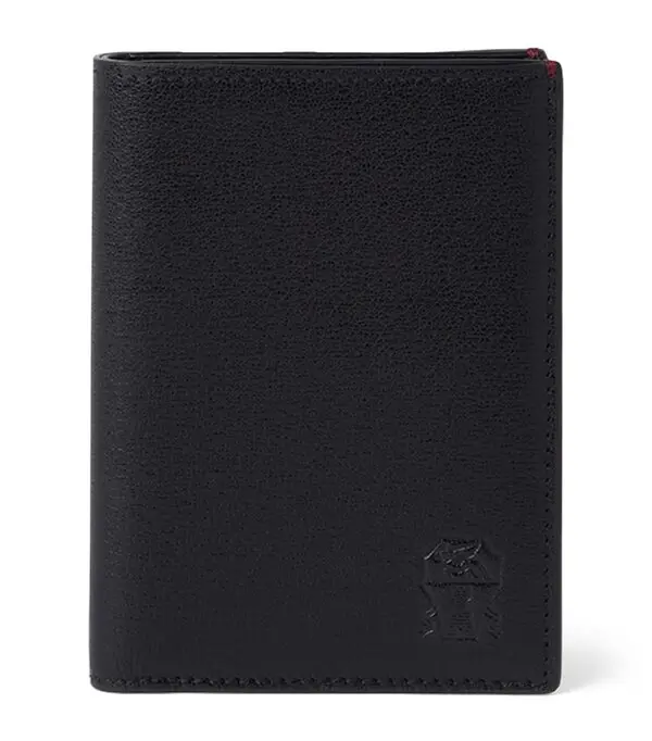 Brunello Cucinelli Calfskin Capretta Passport Holder - Black
