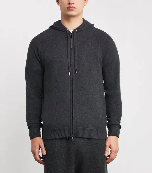 Derek Rose Cashmere Finley Zip-up Hoodie - Grey