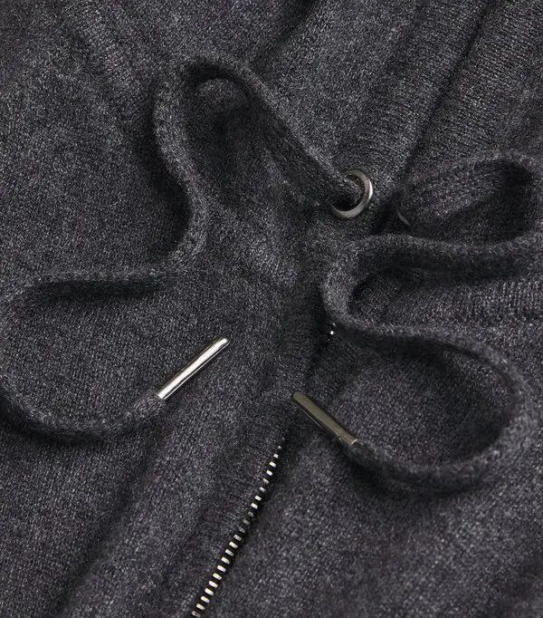 Derek Rose Cashmere Finley Zip-up Hoodie - Grey