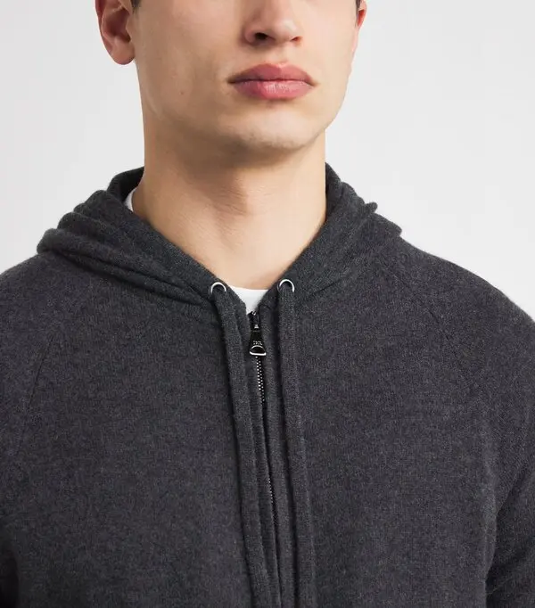 Derek Rose Cashmere Finley Zip-up Hoodie - Grey