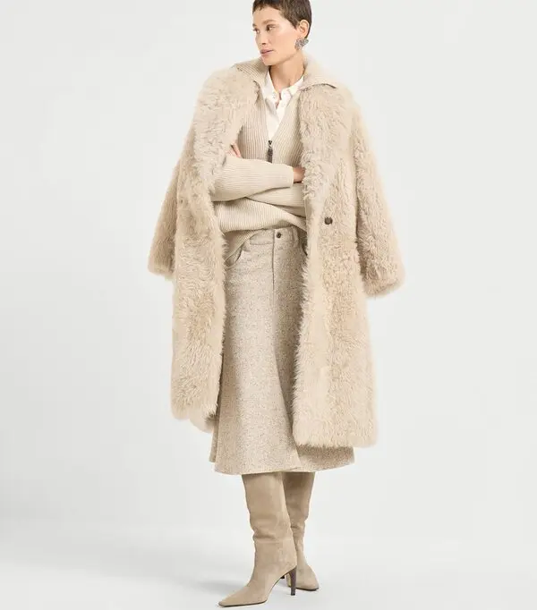 Brunello Cucinelli Shearling Double-breasted Coat