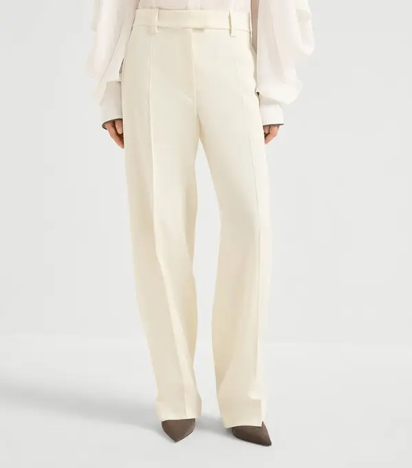 Brunello Cucinelli Wool-blend Gabardine Cigarette Trousers