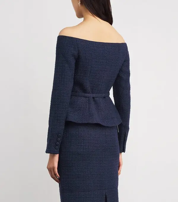 Roland Mouret Bouclé Off-the-shoulder Jacket