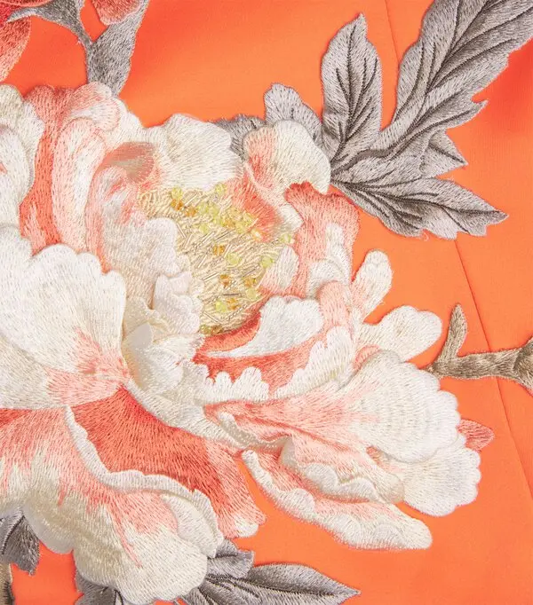 LEO LIN Floral Appliqué Ava Maxi Dress - Orange