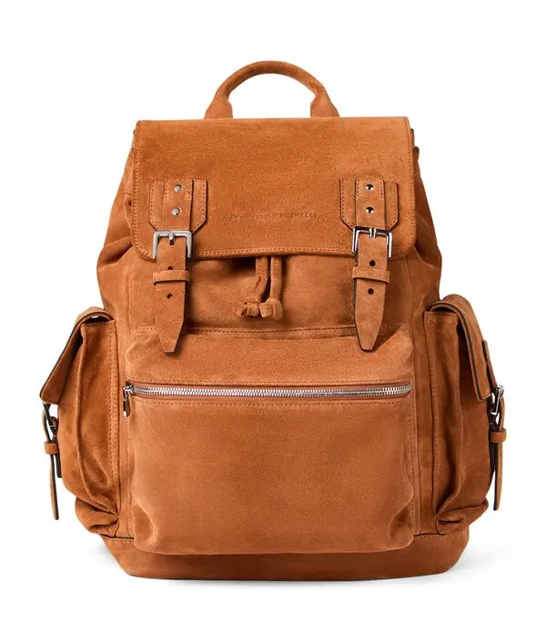 Brunello Cucinelli Suede City Backpack - Brown