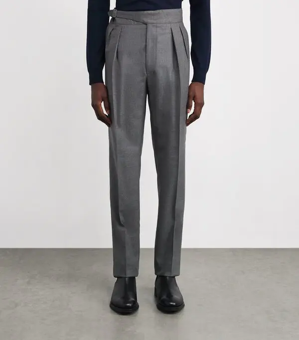 Ralph Lauren Purple Label Wool Pleated Byron Trousers