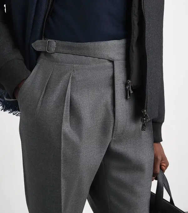 Ralph Lauren Purple Label Wool Pleated Byron Trousers