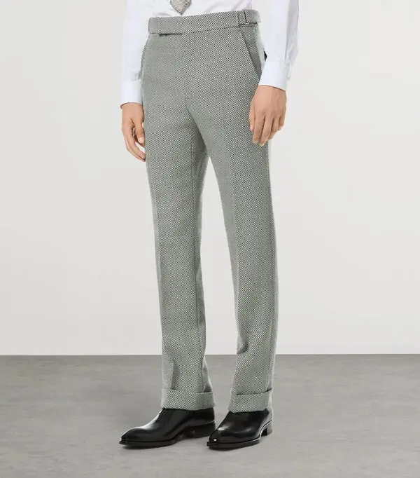 TOM FORD Wool Jacquard Tailored Trousers