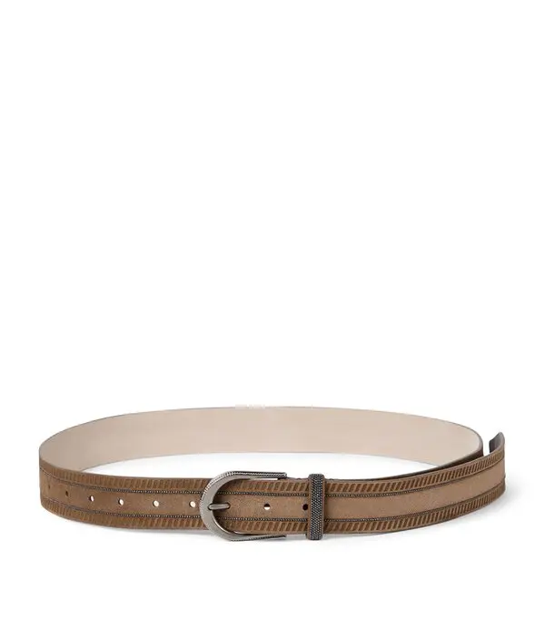 Brunello Cucinelli Suede Textured Belt