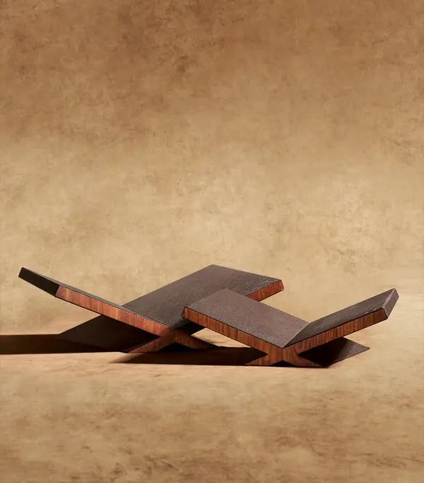 Assouline Walnut Leather Bookstand